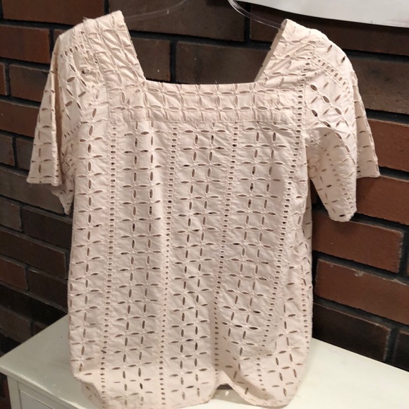 LOFT | Tops | Top By The Loft P Beige Eyelet Great | Poshmark